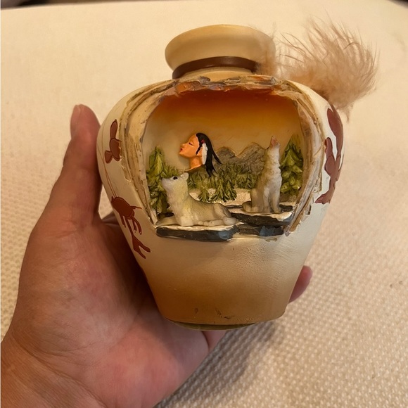 None | Accents | Unique Vintage Wolf Resin Pottery 3d Cut Out Vase ...